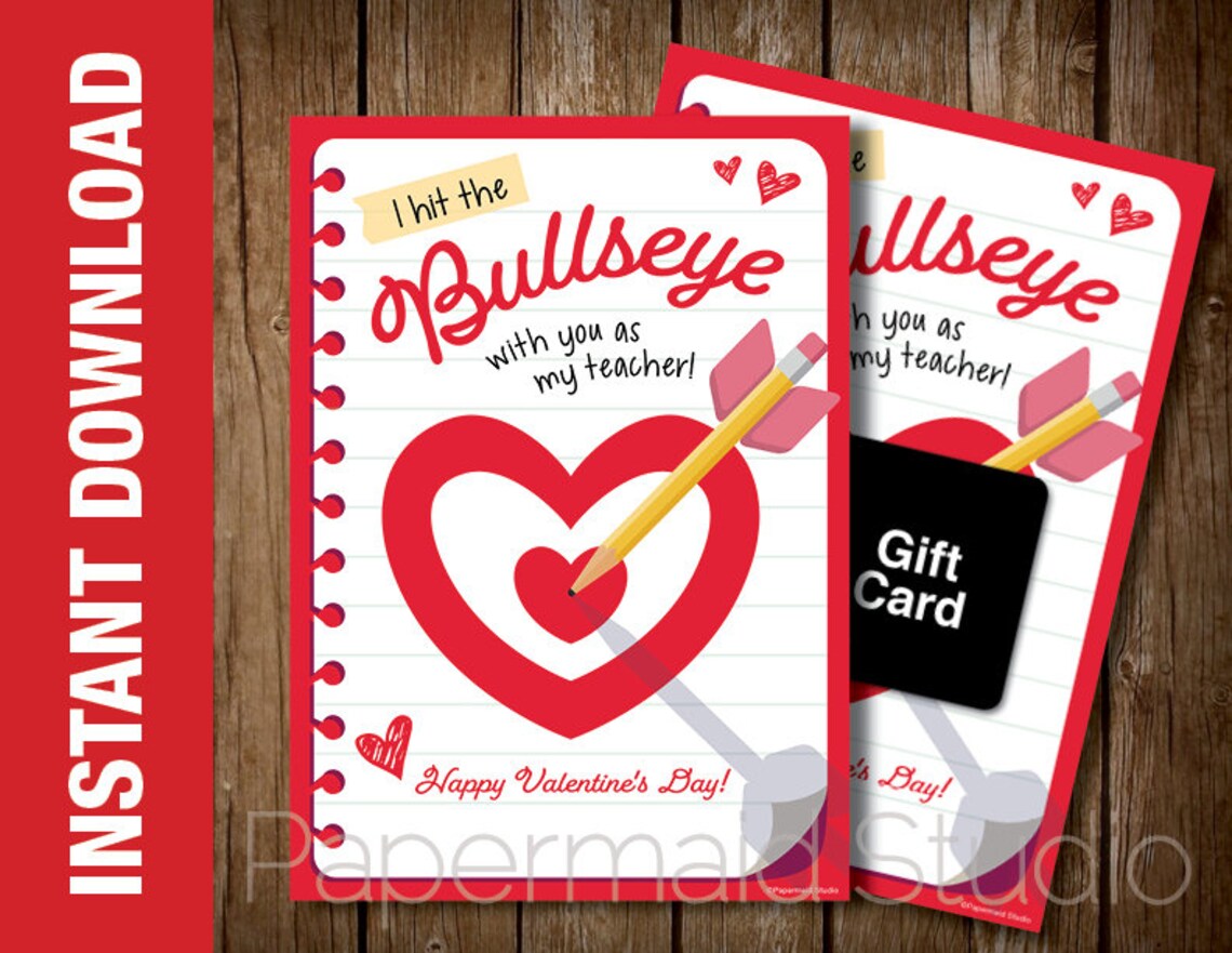 PRINTABLE Teacher Target Gift Card Holder Valentine Teacher | Etsy