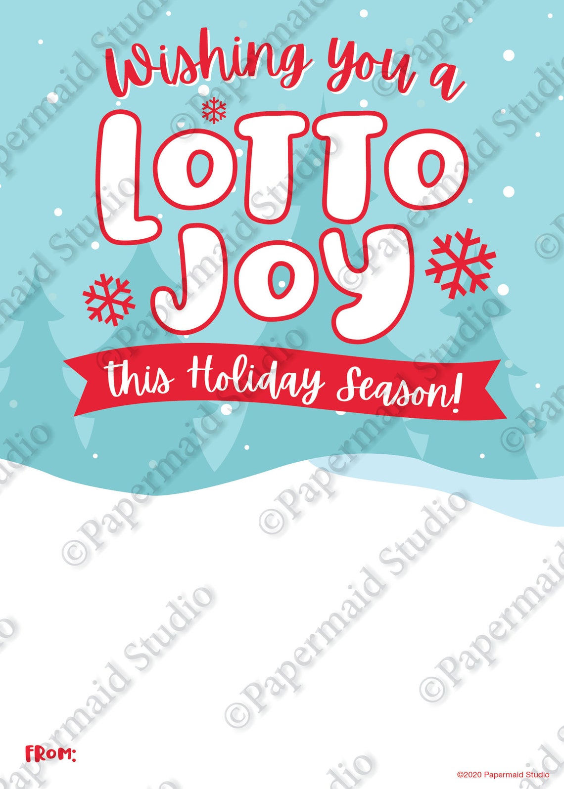 Printable Lottery Ticket Christmas Card Teacher Christmas - Etsy