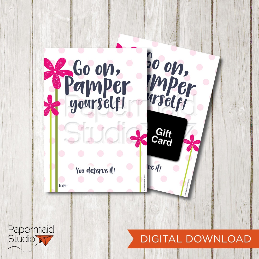 Mani Pedi Gift Card Holder - Printable Massage Gift - Manicure Pedicure ...