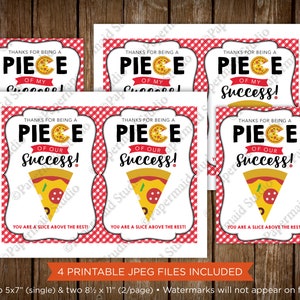 Pizza Gift Card Holder Printable - Teacher Thank You Card - Team Staff ...