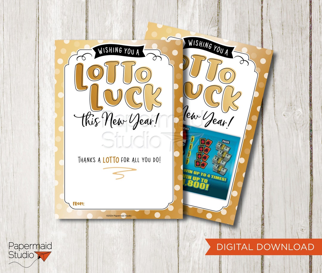 New Years Lottery Ticket Card Printable - Teacher Christmas Gift ...