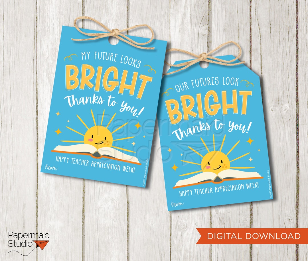 Teacher Appreciation Gift Tag Printable - Teacher Appreciation Card ...