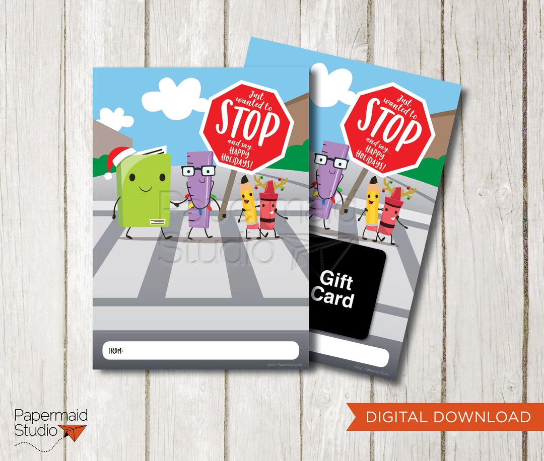 Crossing Guard Christmas Card Printable - Crossing Guard Thank You Gift ...