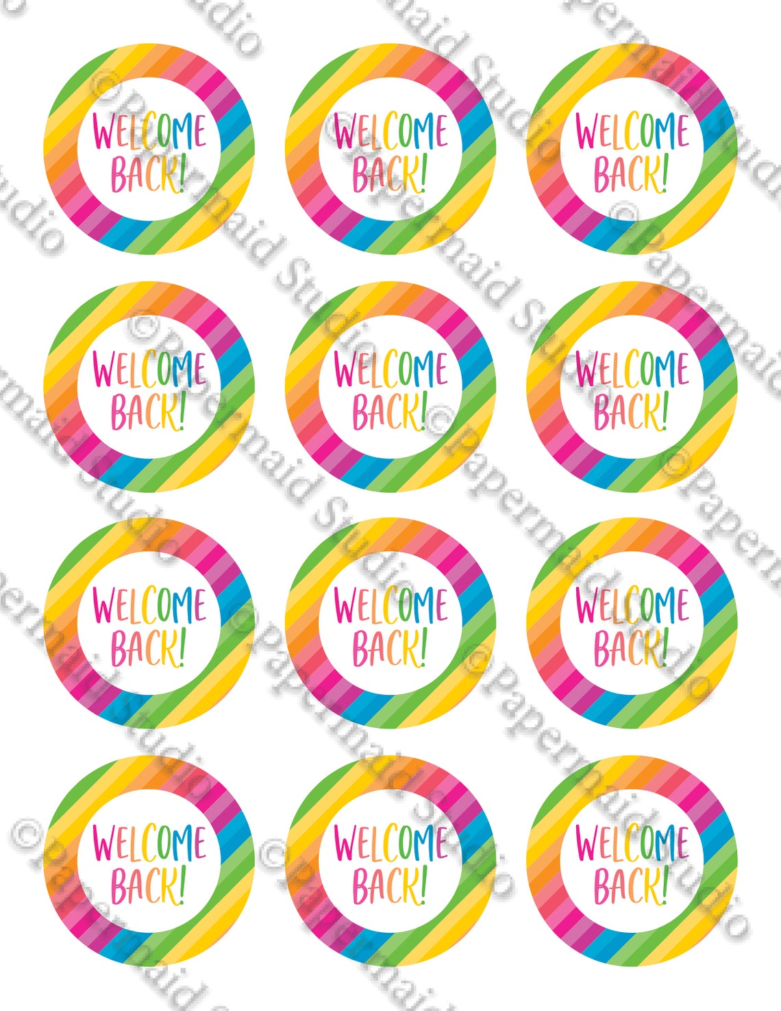PRINTABLE Welcome Back Circle Sticker Round 2 - Etsy