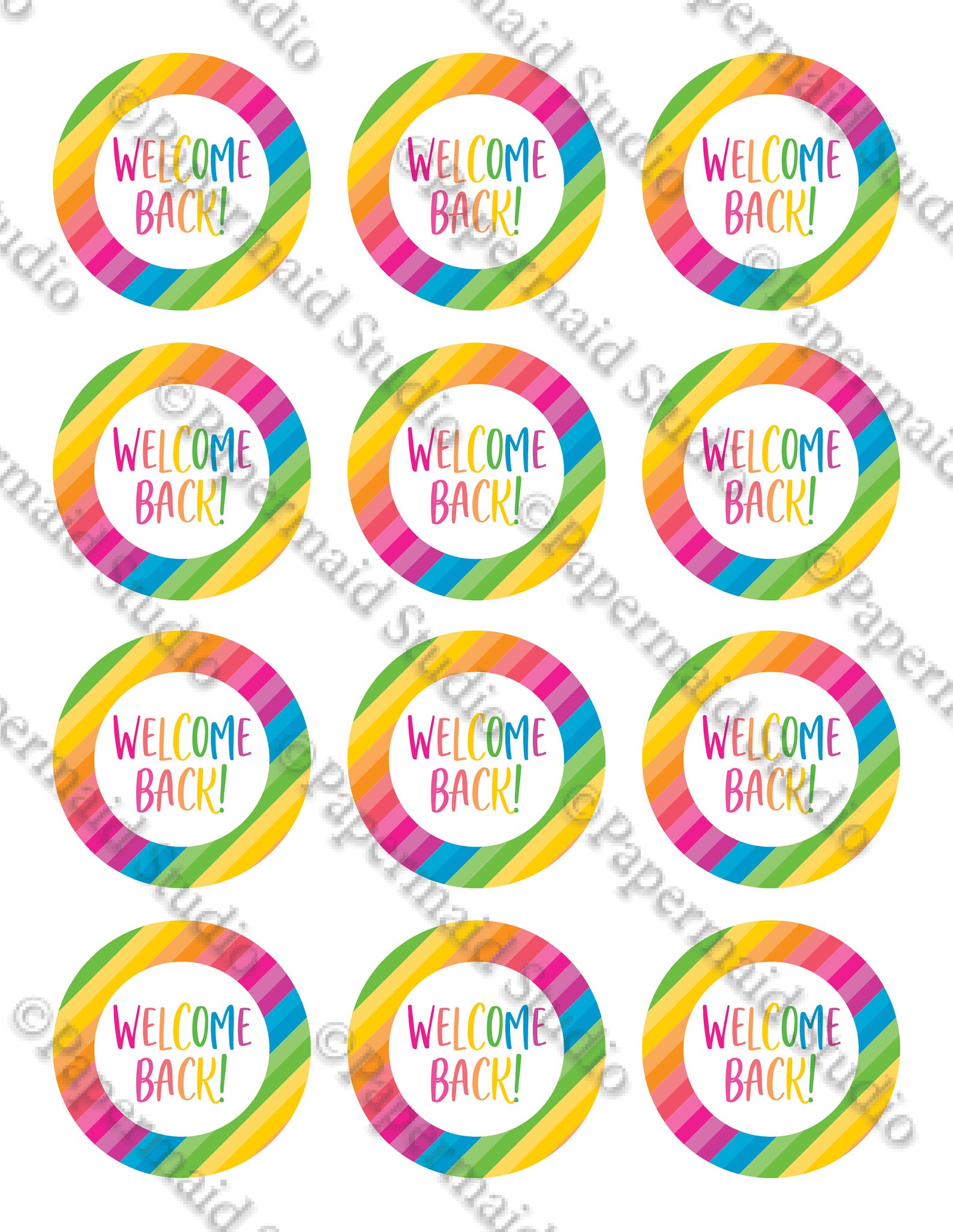 PRINTABLE Welcome Back Circle Sticker Round 2 - Etsy