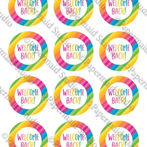 PRINTABLE Welcome Back Circle Sticker - Round 2" - Employee Staff Back ...