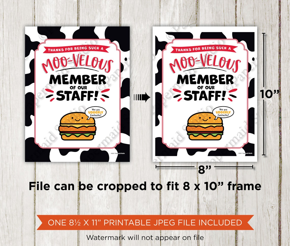 Employee Appreciation Gift - Teacher Appreciation Chicken Printable ...