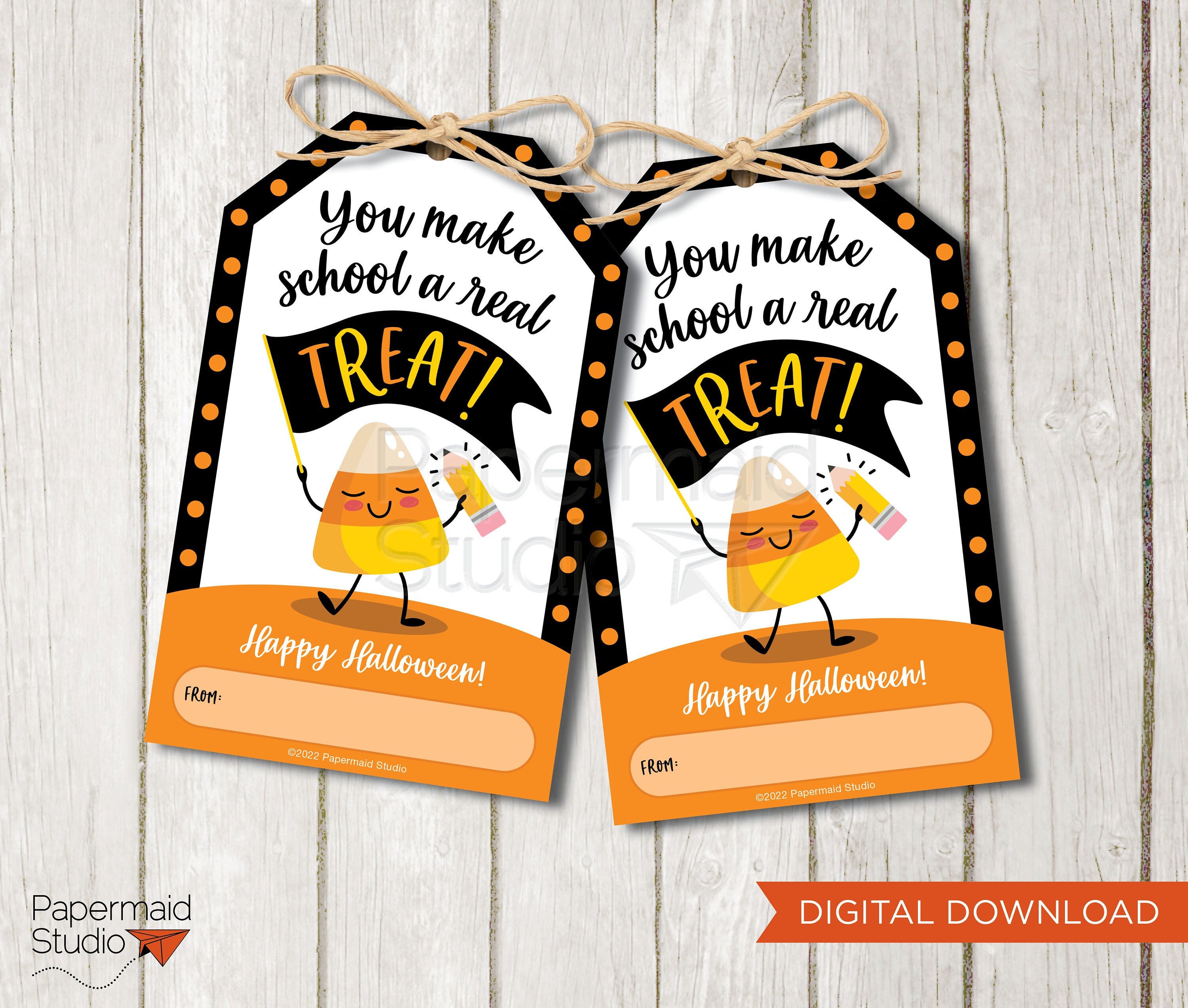 Halloween Teacher Gift Tag Printable - Teacher Halloween Gift Tag ...