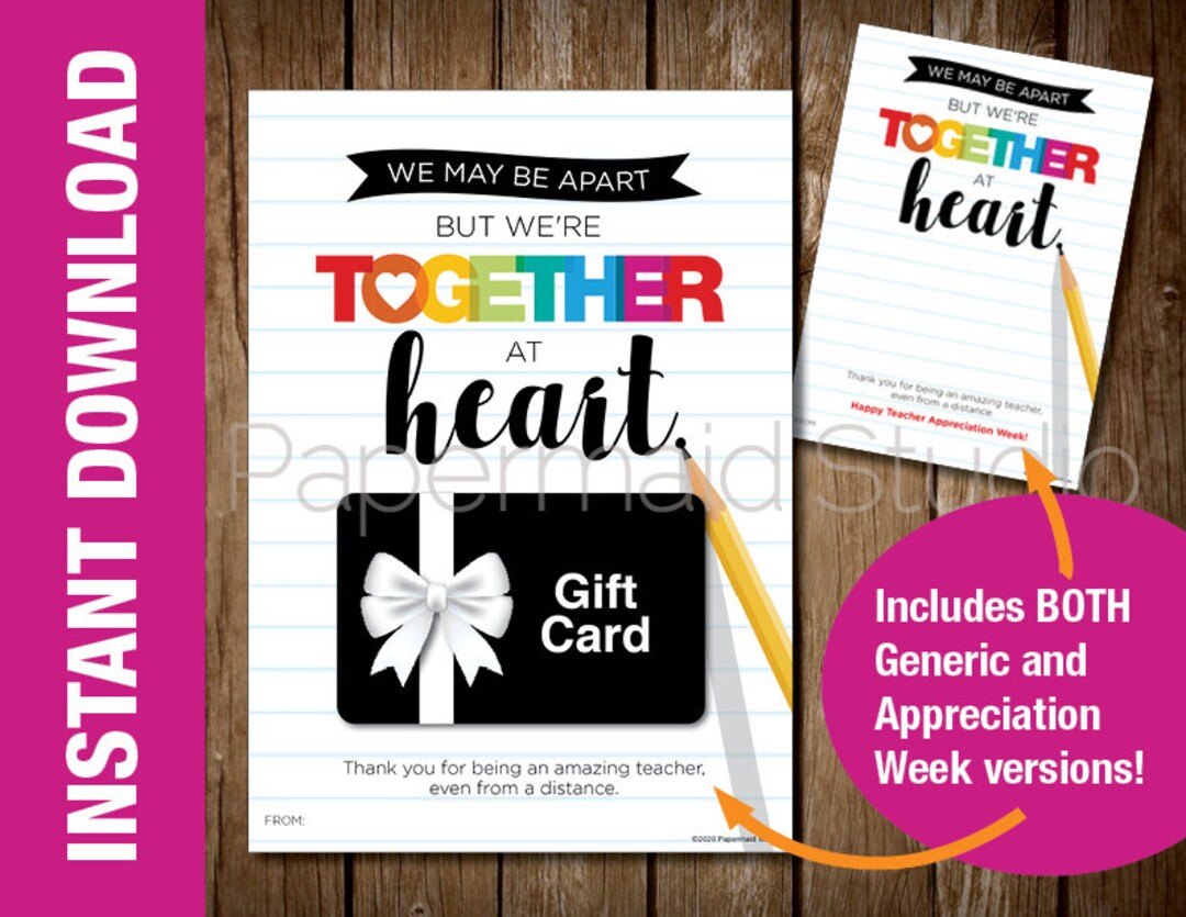 PRINTABLE Teacher Appreciation Week Card - Virtual Teacher Appreciation ...