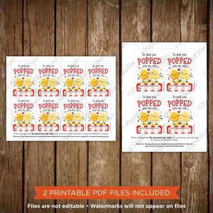 Valentine Popcorn Tags - Printable Valentine Popcorn Labels - Valentine ...