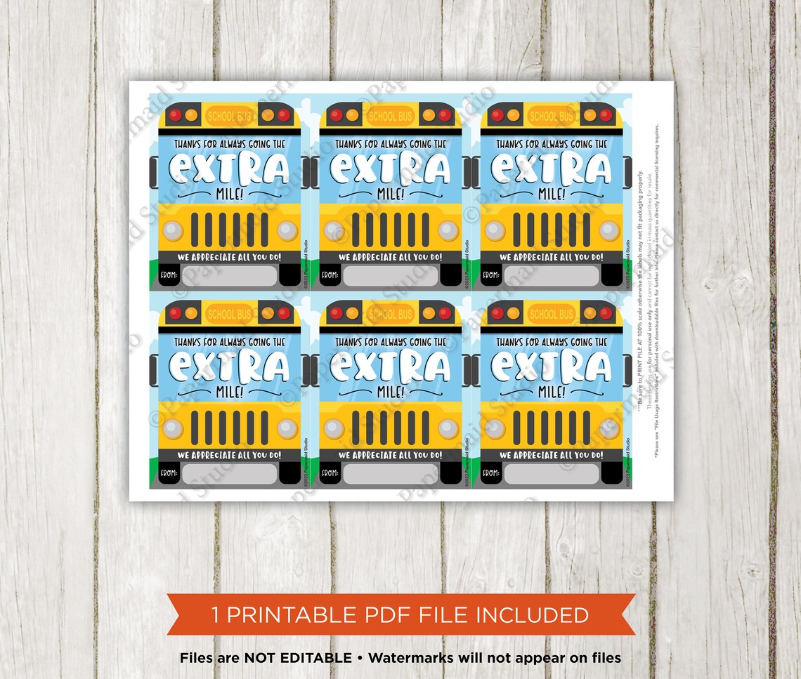Bus Driver Gift Printable Bus Driver Appreciation Bus - Etsy