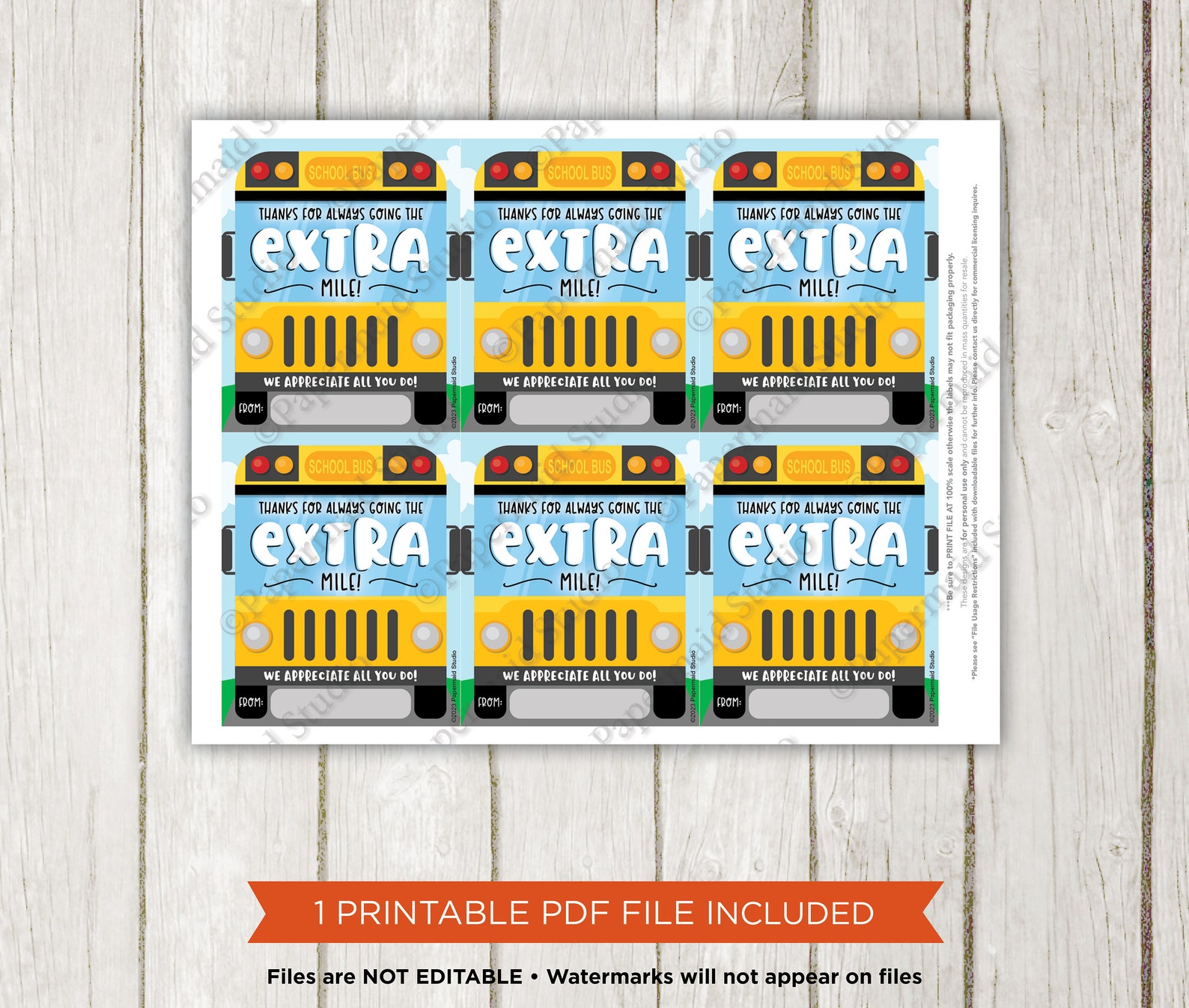 Bus Driver Gift Printable Bus Driver Appreciation Bus - Etsy