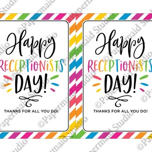 PRINTABLE Receptionists Day Thank You Card National - Etsy