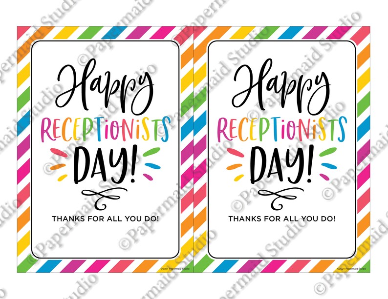 PRINTABLE Receptionists Day Thank You Card National - Etsy
