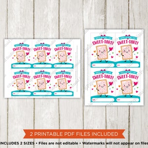 Pop Pastry Valentine Tags - Printable Valentine Toaster Tart Labels ...