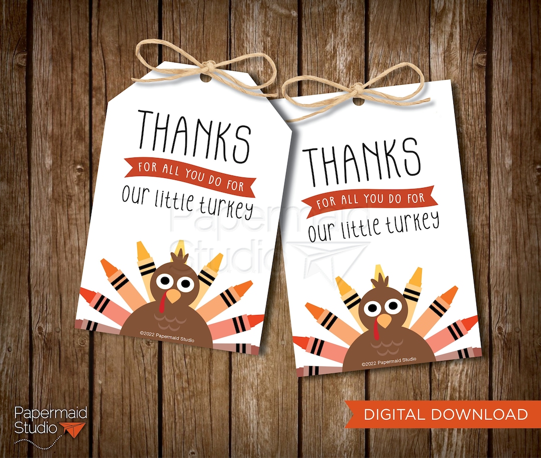 Teacher Thanksgiving Gift Tag Printable - School Teacher Thanksgiving ...