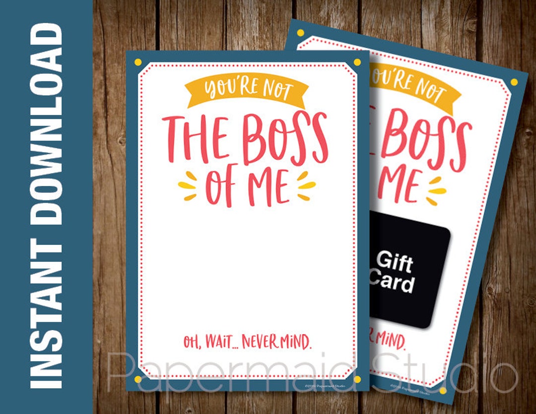 PRINTABLE Thank You Gift Card Holder - Boss's Day Card - Employee Thank ...
