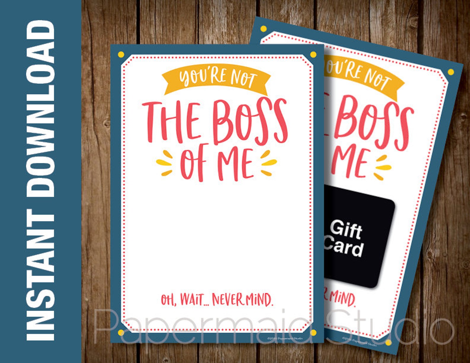PRINTABLE Thank You Gift Card Holder Boss's Day Card | Etsy