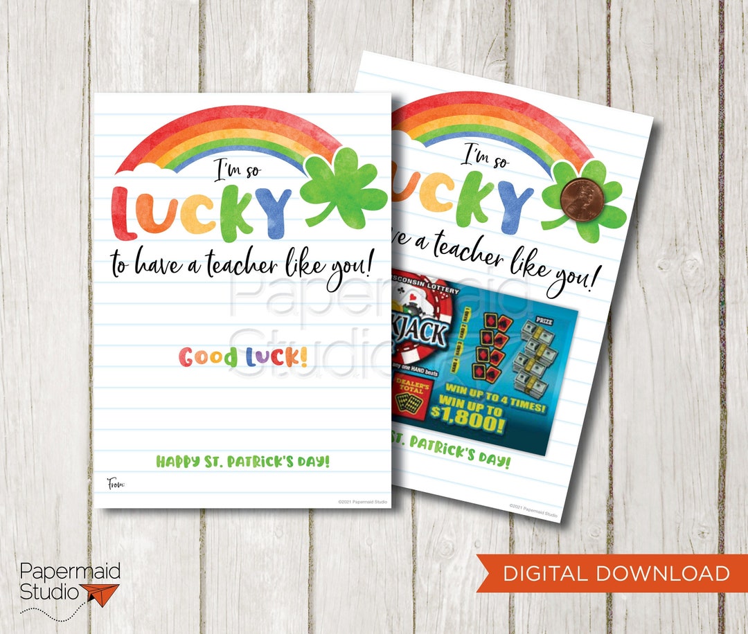 Teacher St. Patrick's Day Card - Lottery St Patricks Card - I'm so ...