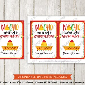 School Principal Thank You Card Printable - Taco Gift Card Holder ...