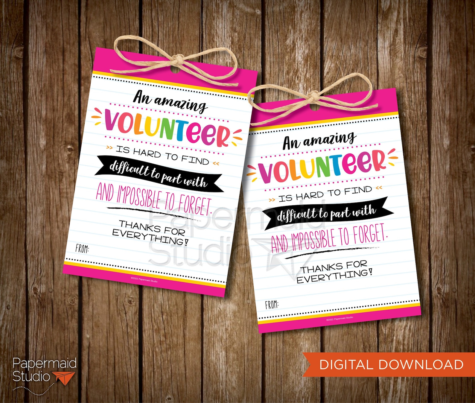 Volunteer Thank You Gift Tag School Class Volunteer - Etsy