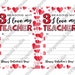 PRINTABLE Teacher Valentine's Day Card Fill in the Blank Valentine Card ...