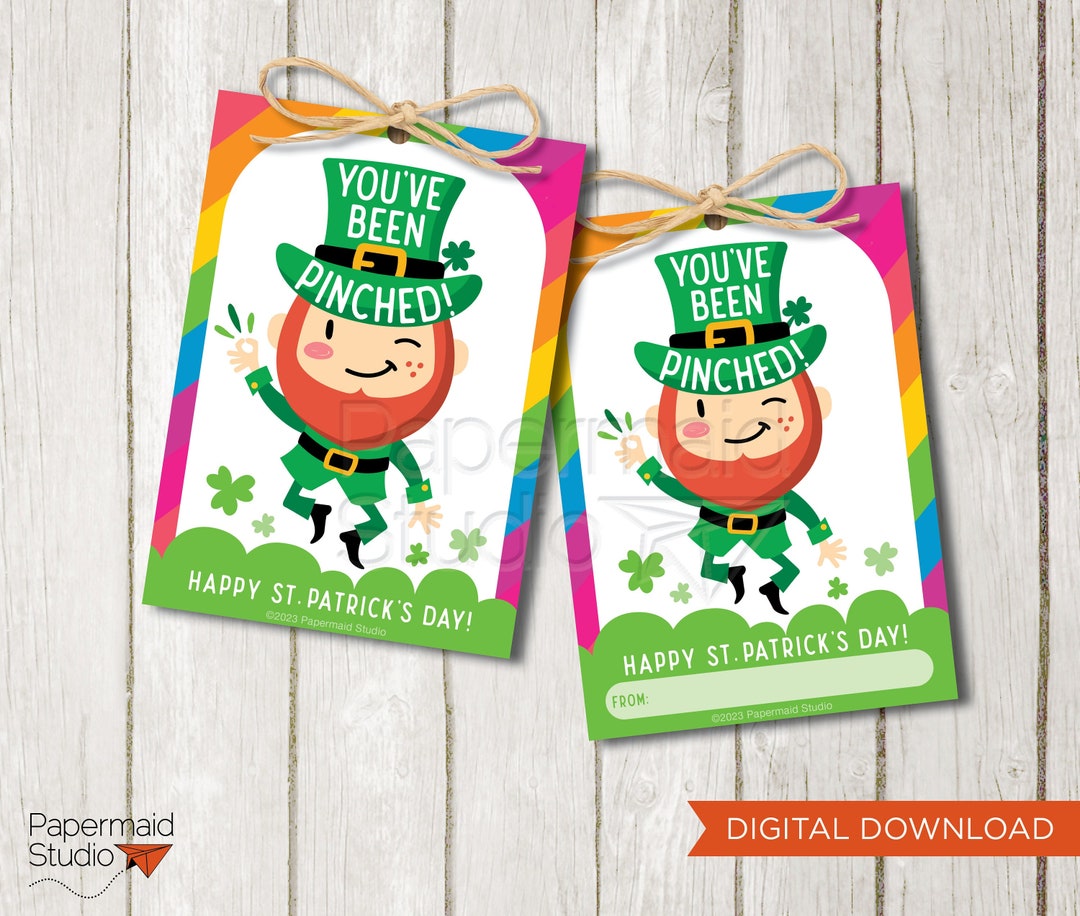 St. Patrick's Day Tag Printable - You've Been Pinched Tag - Staff St ...