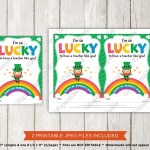 Teacher St. Patrick's Day Card Printable - Teacher Lottery Ticket Card ...