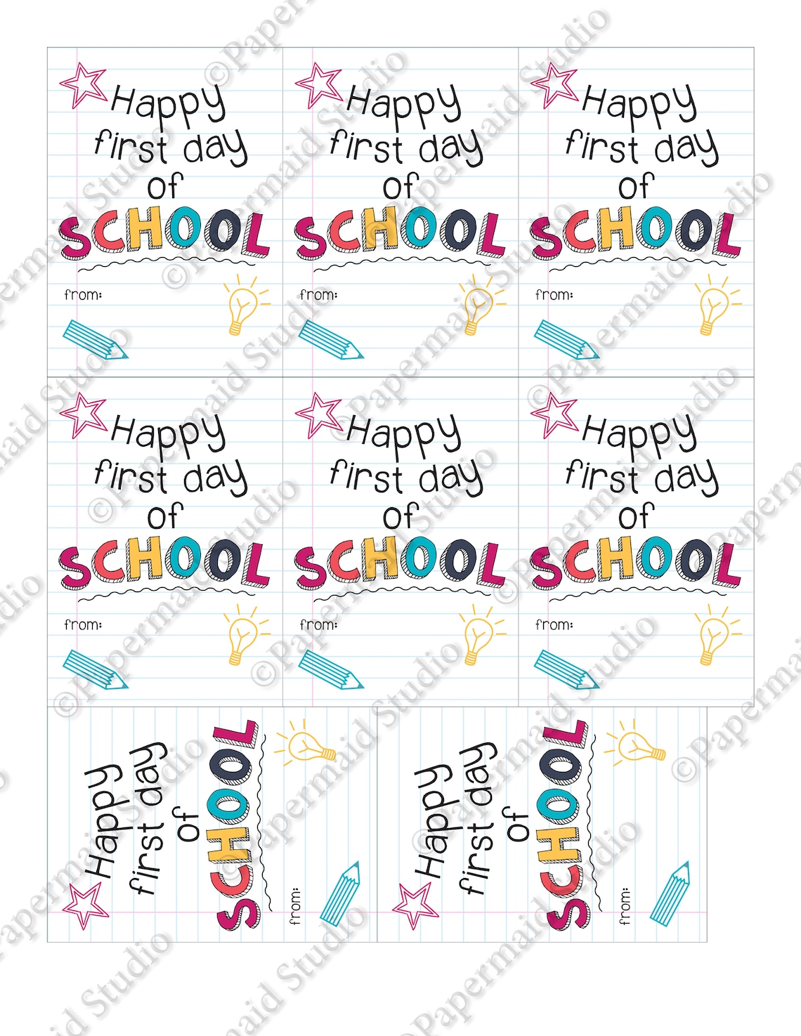 PRINTABLE Back to School Gift Tag Teacher Card First Day | Etsy
