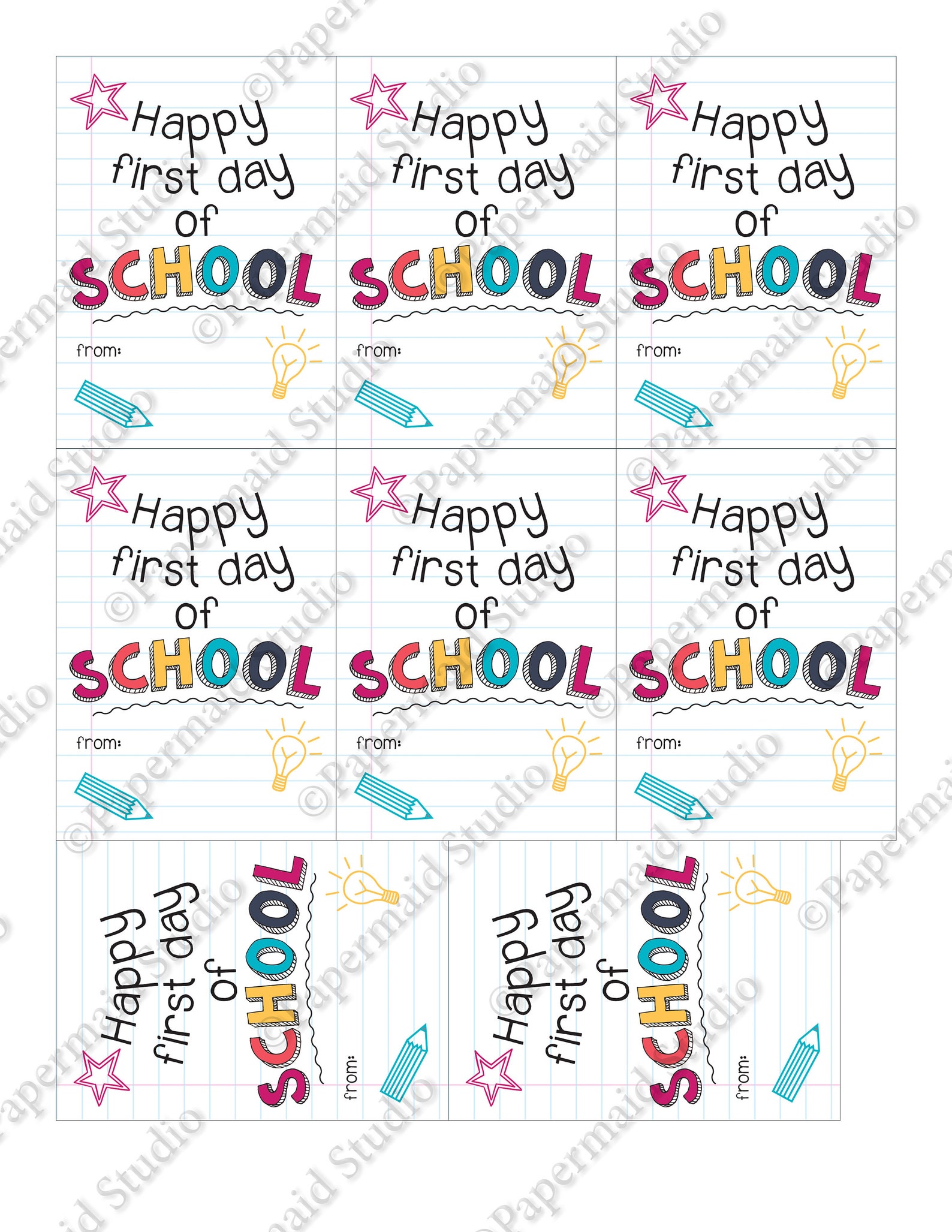 PRINTABLE Back to School Gift Tag Teacher Card First Day - Etsy