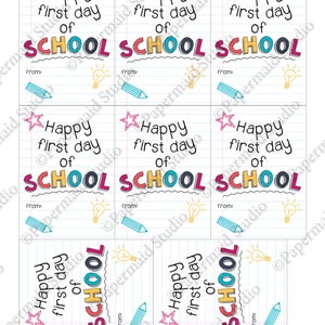 PRINTABLE Back to School Gift Tag - Teacher Card - First Day of School ...