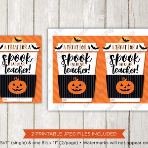 Teacher Halloween Gift Card Holder Printable - Teacher Coffee Card ...