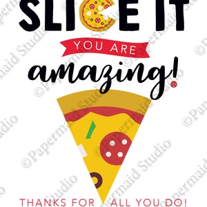 PRINTABLE Teacher Thank You Card - Pizza Gift Card Holder for Teacher ...