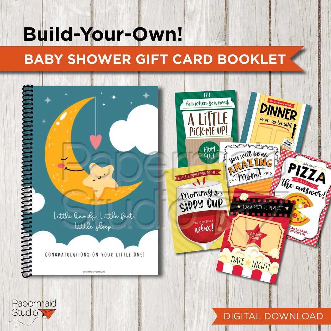 Baby Shower Gift Card Book Printable Baby Gift Card Holder Set New Mom ...