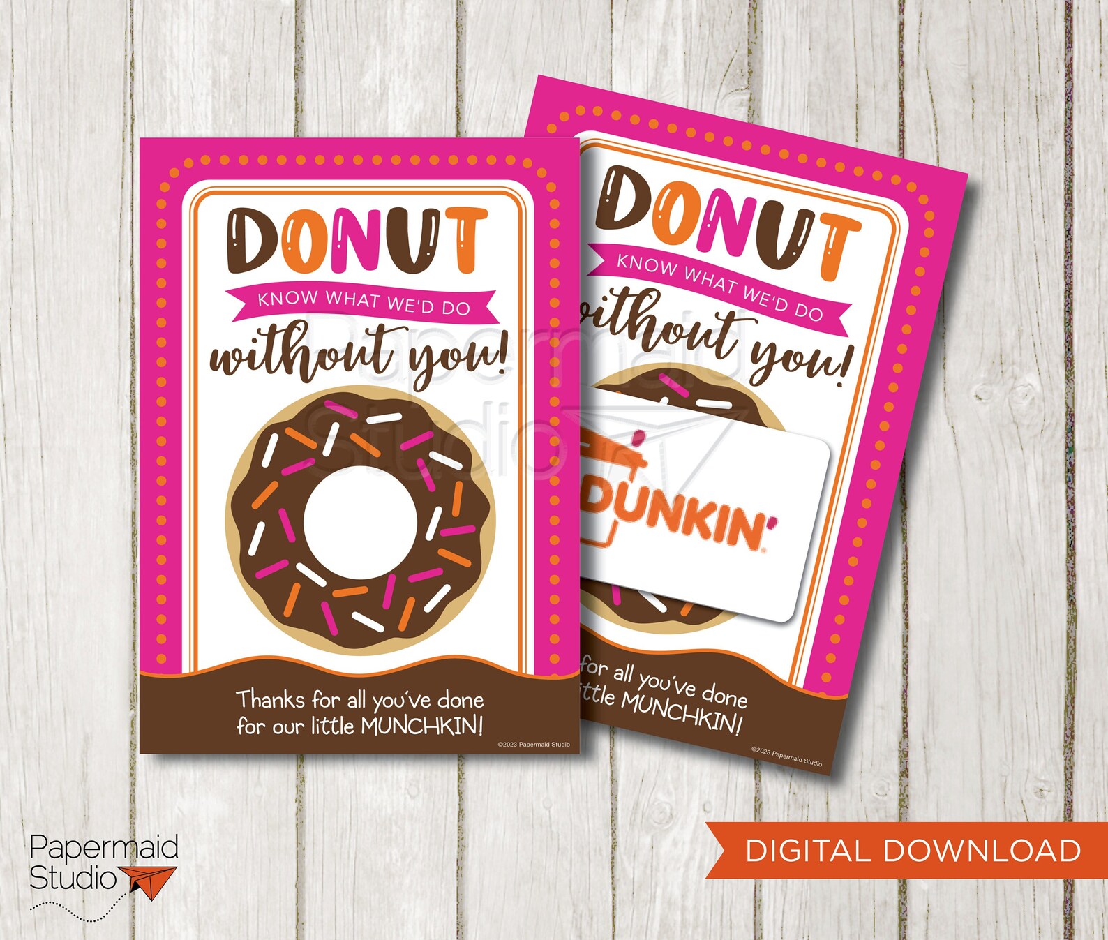 Teacher Appreciation Gift Printable Donut Gift Card Holder Book Bundle ...