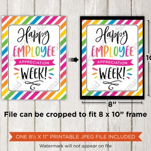 Employee Appreciation Week Sign Printable - Staff Thank You Sign - Teacher PTA Poster - Team ...