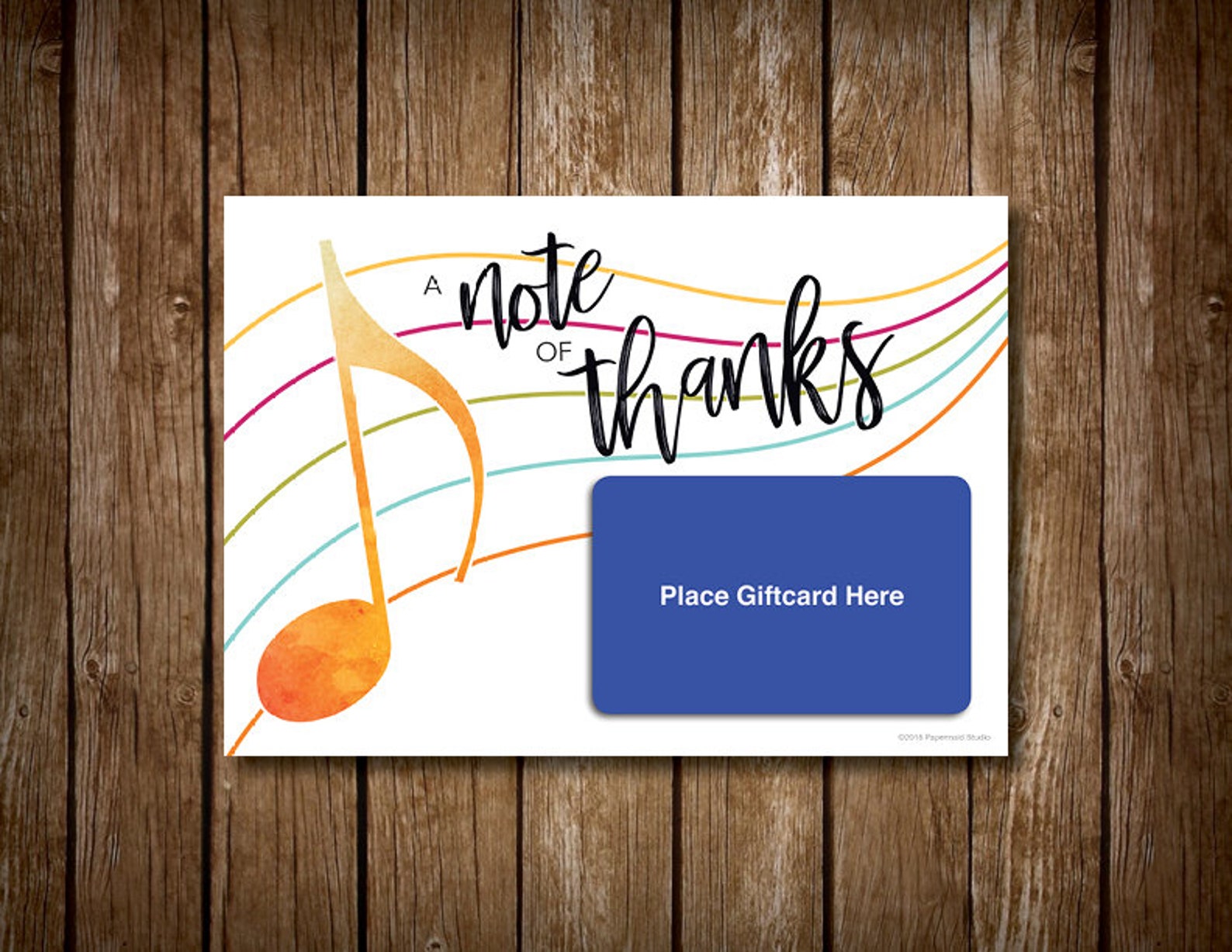 PRINTABLE Music Teacher Thank You Card -- Printable Music Teacher Gift ...