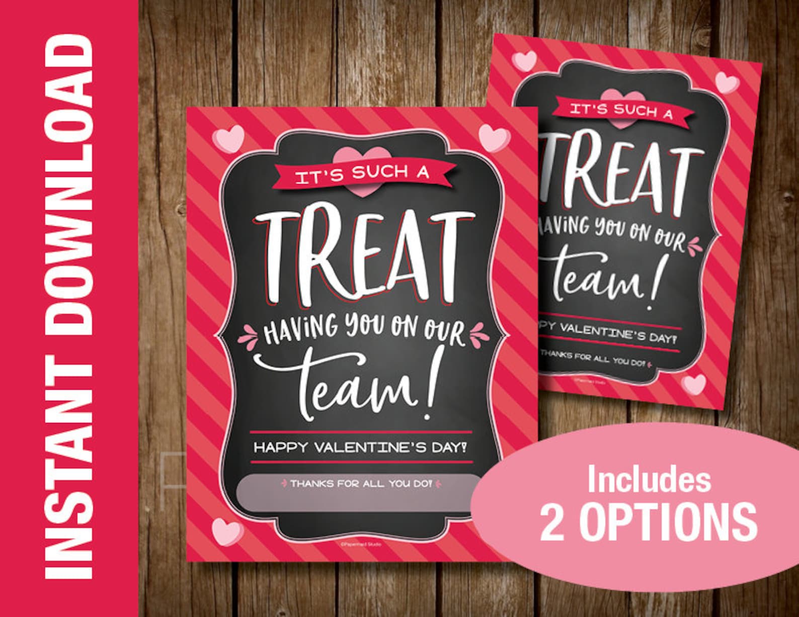 PRINTABLE Valentine's Day Team Thank You Sign Teacher | Etsy