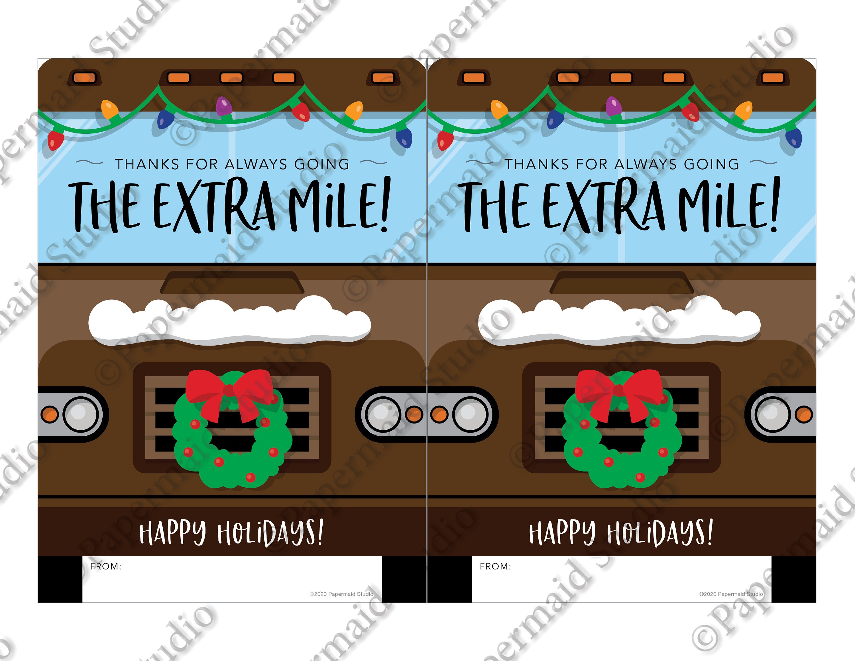 PRINTABLE Delivery Truck Driver Christmas Thank You Card - Package ...