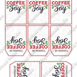 PRINTABLE Coffee Gift Tag Teacher Christmas Gift Coffee Gift Tag ...