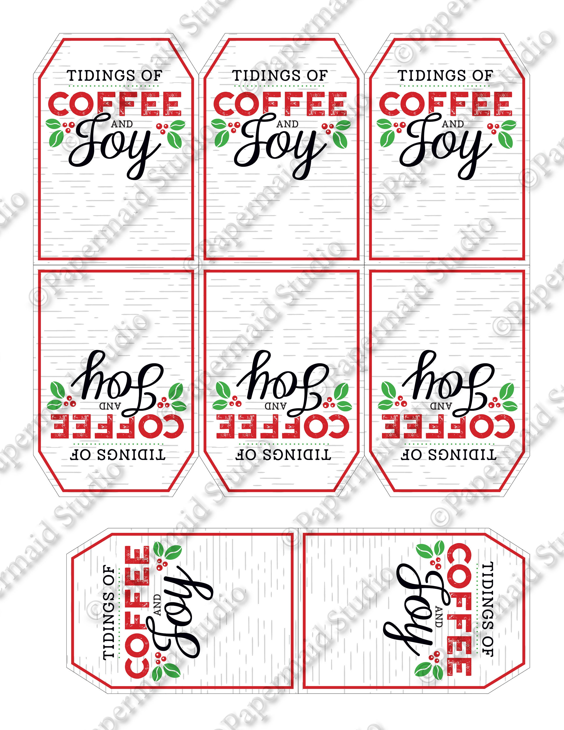 PRINTABLE Coffee Gift Tag -- Teacher Christmas Gift Coffee Gift Tag ...