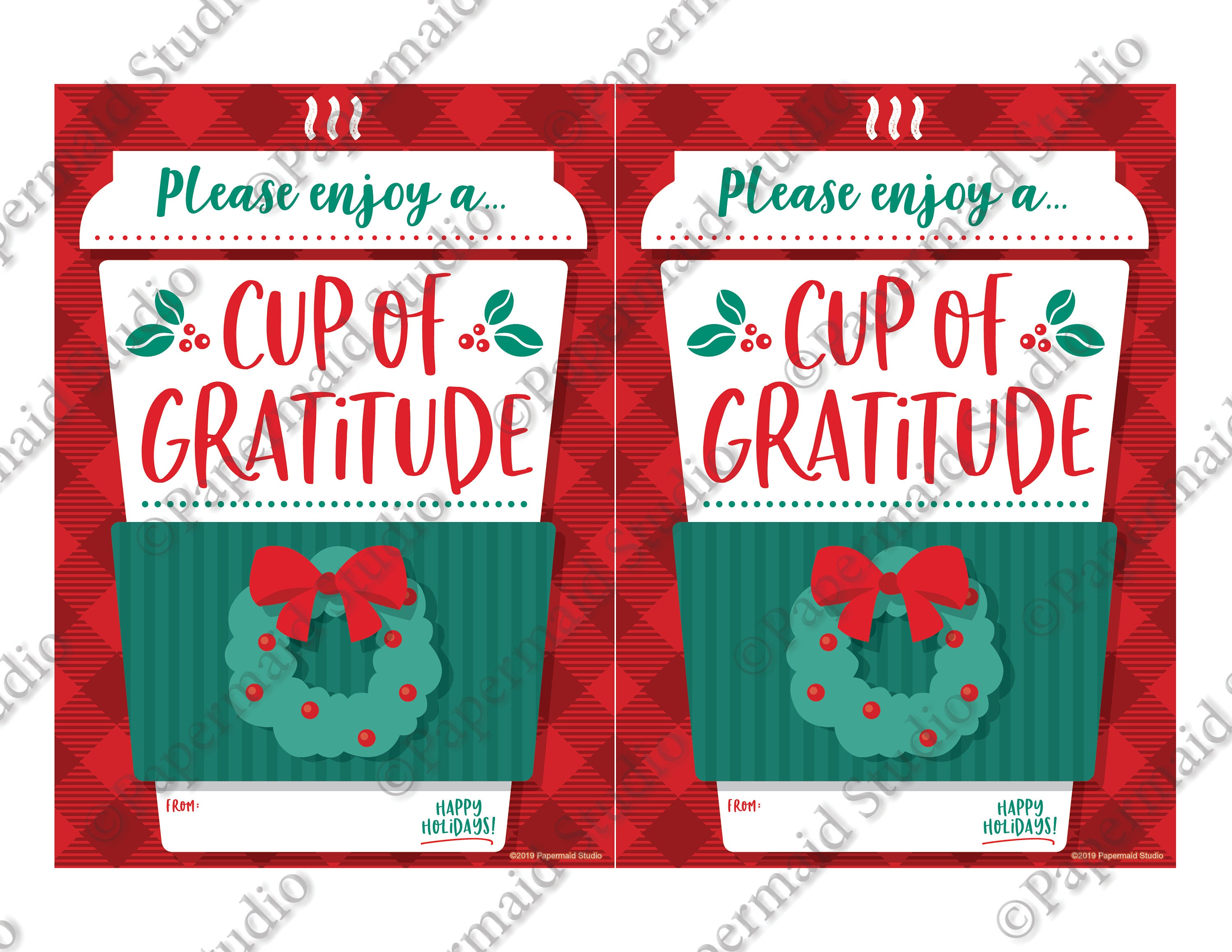 Christmas Coffee Gift Card Holder Printable Teacher Thank You - Etsy