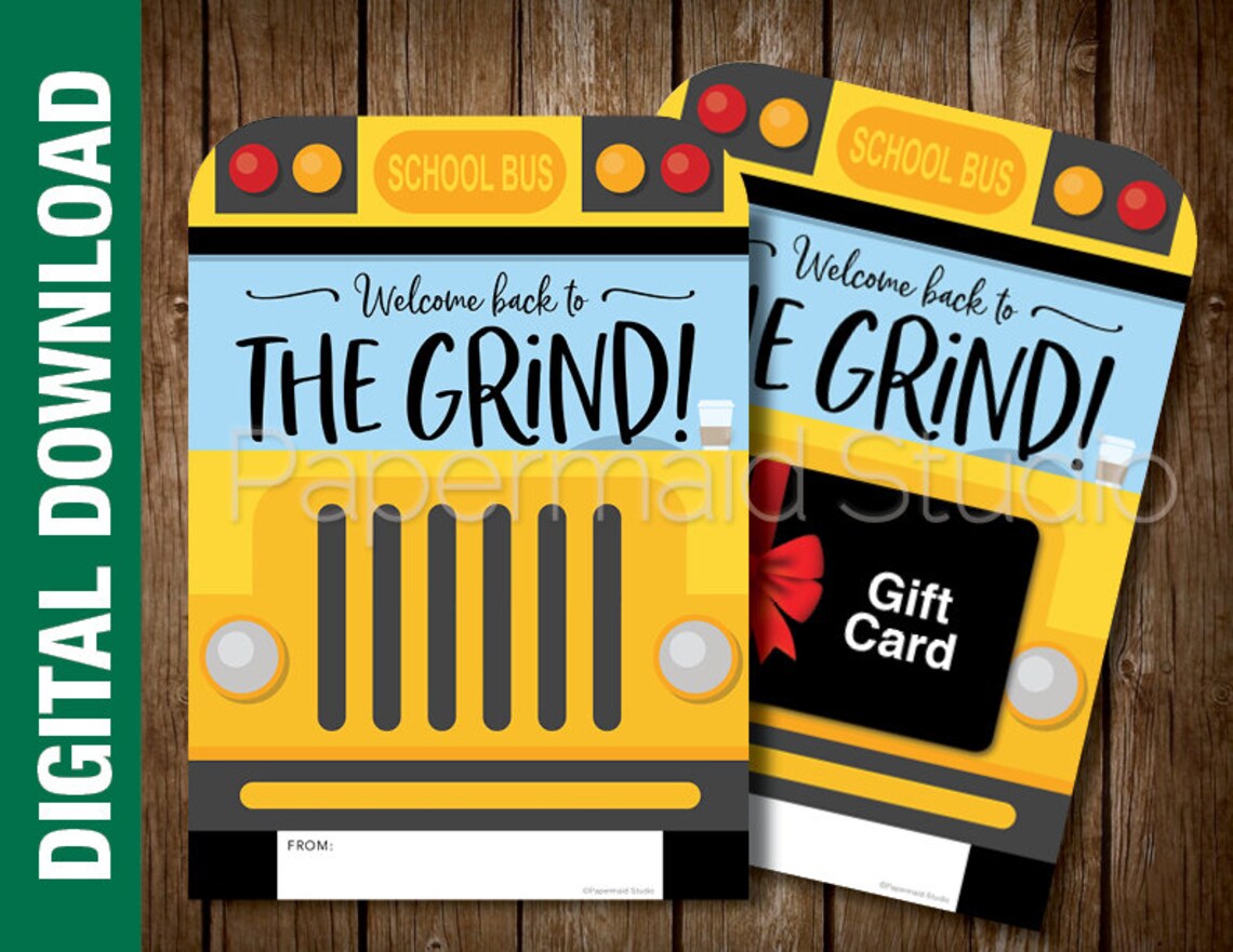 PRINTABLE Back to School Bus Driver Coffee Gift Card Holder | Etsy