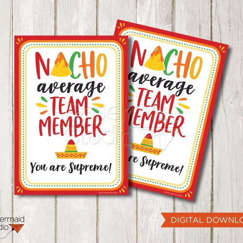 Employee Appreciation Gift Printable Nacho Average Employee - Etsy Canada