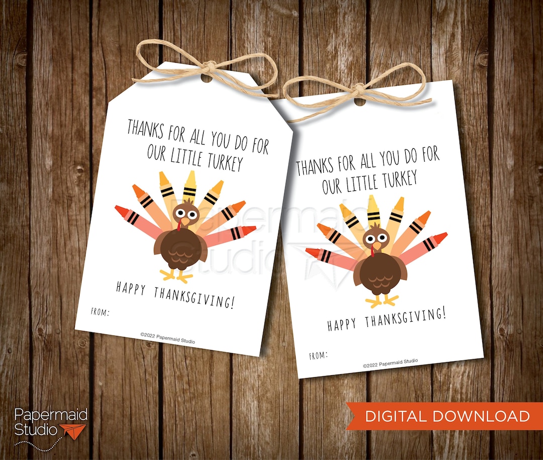 Teacher Thanksgiving Gift Tag Printable - School Teacher Thanksgiving ...