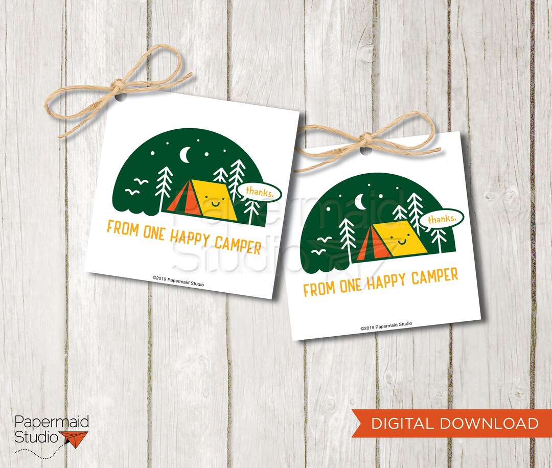 Summer Camp Tag Printable - Camp Thank You Gift Tag - Last Day of Camp ...