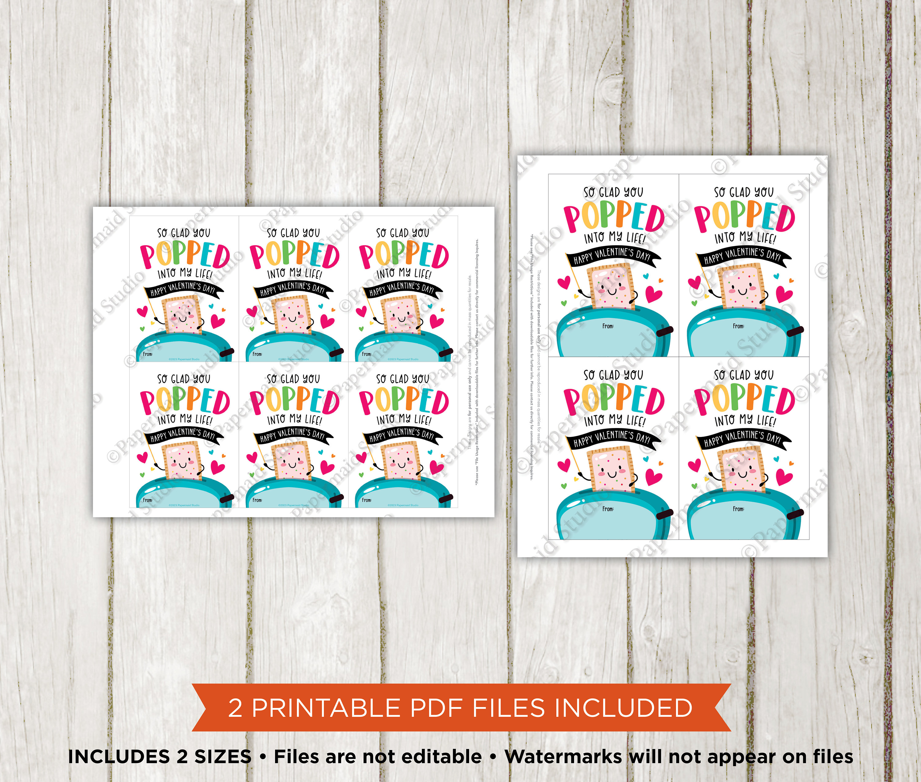 Pop Pastry Valentine Tags - Printable Valentine Toaster Tart Labels ...