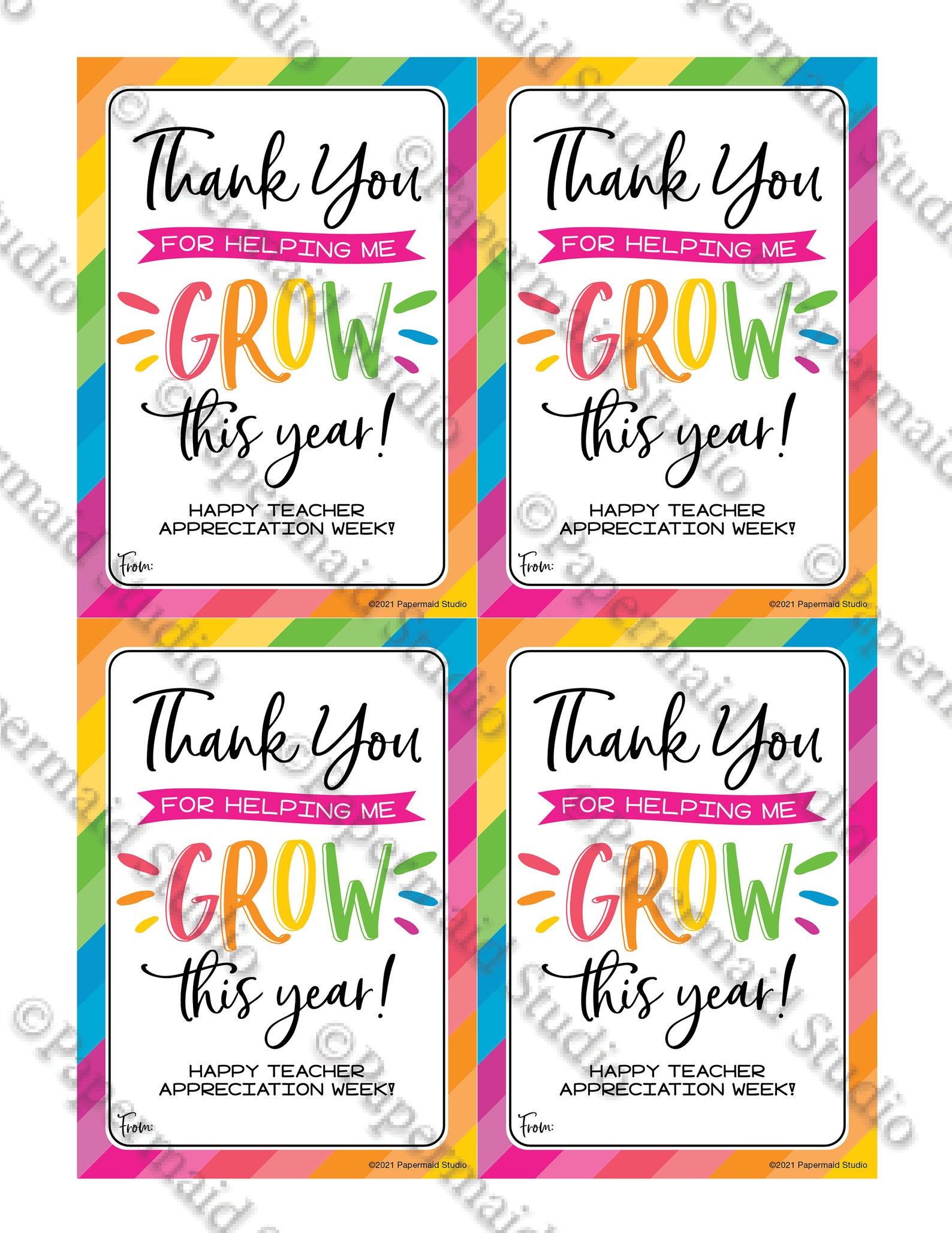 Printable Teacher Appreciation Plant Gift Tag - Thank You Card - PTA ...