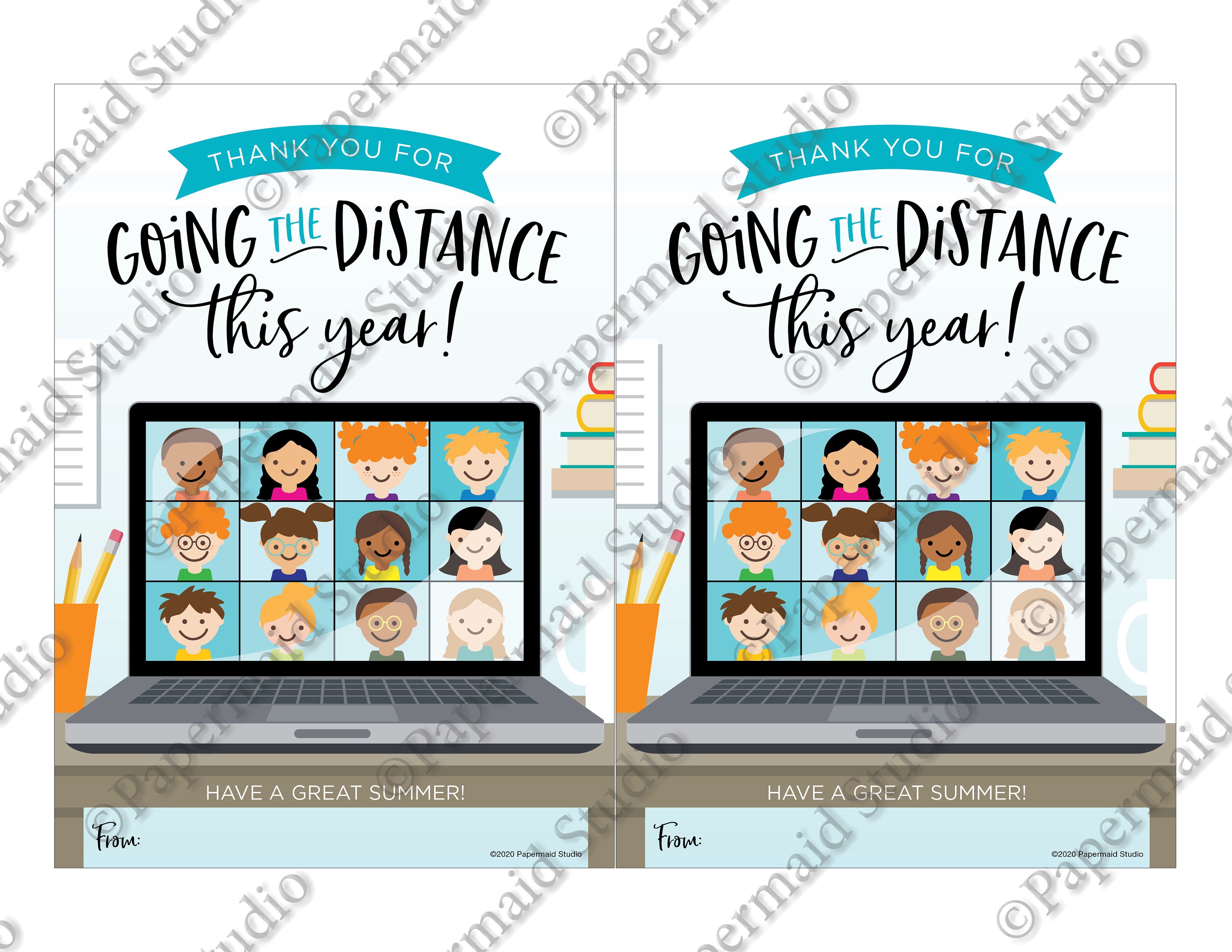 Virtual Teacher Thank You Gift Card Holder Printable - Etsy