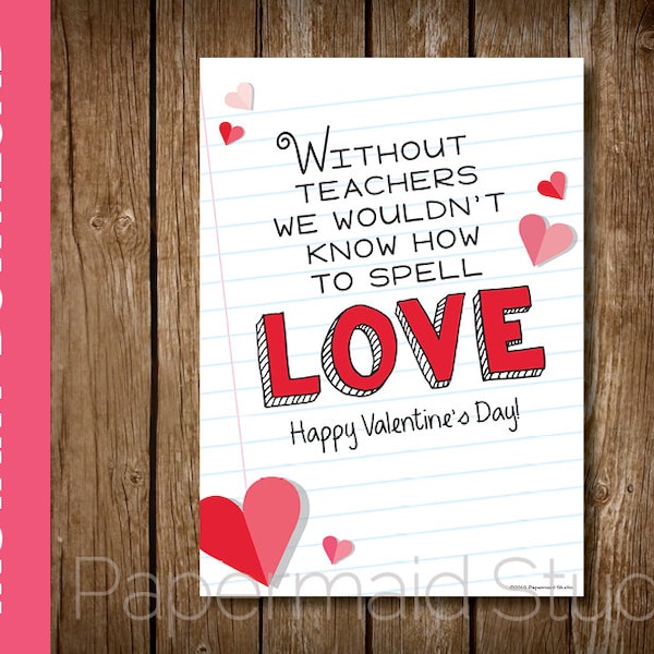 Teacher Valentines - Etsy